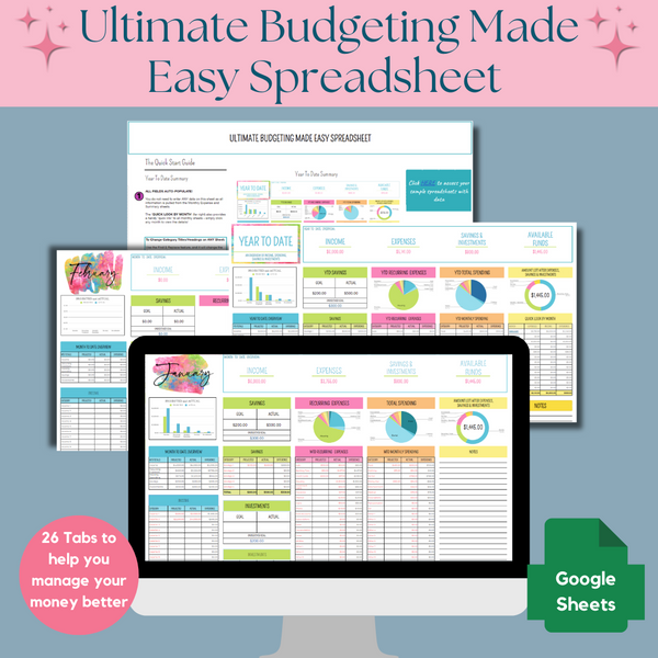 Ultimate Budgeting Made Easy Spreadsheet – Money Minded Mom Shop